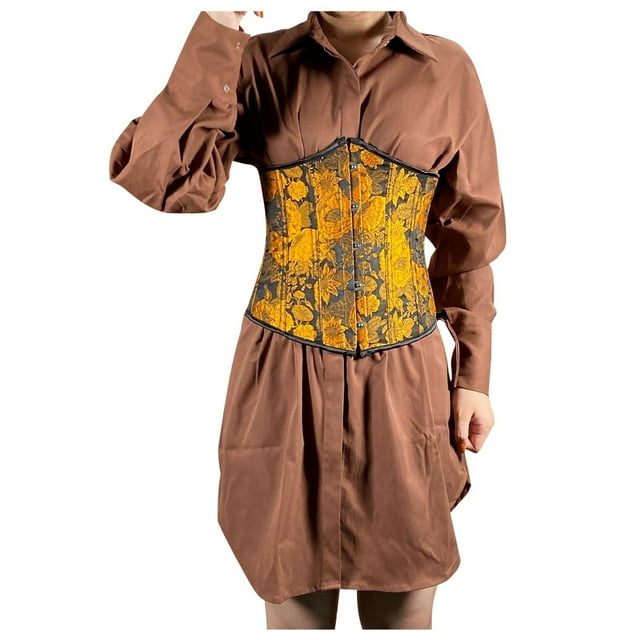 Yubnlvae Printed Shapewear Lace Back Tummy Corset Underbust Up Shaper ...