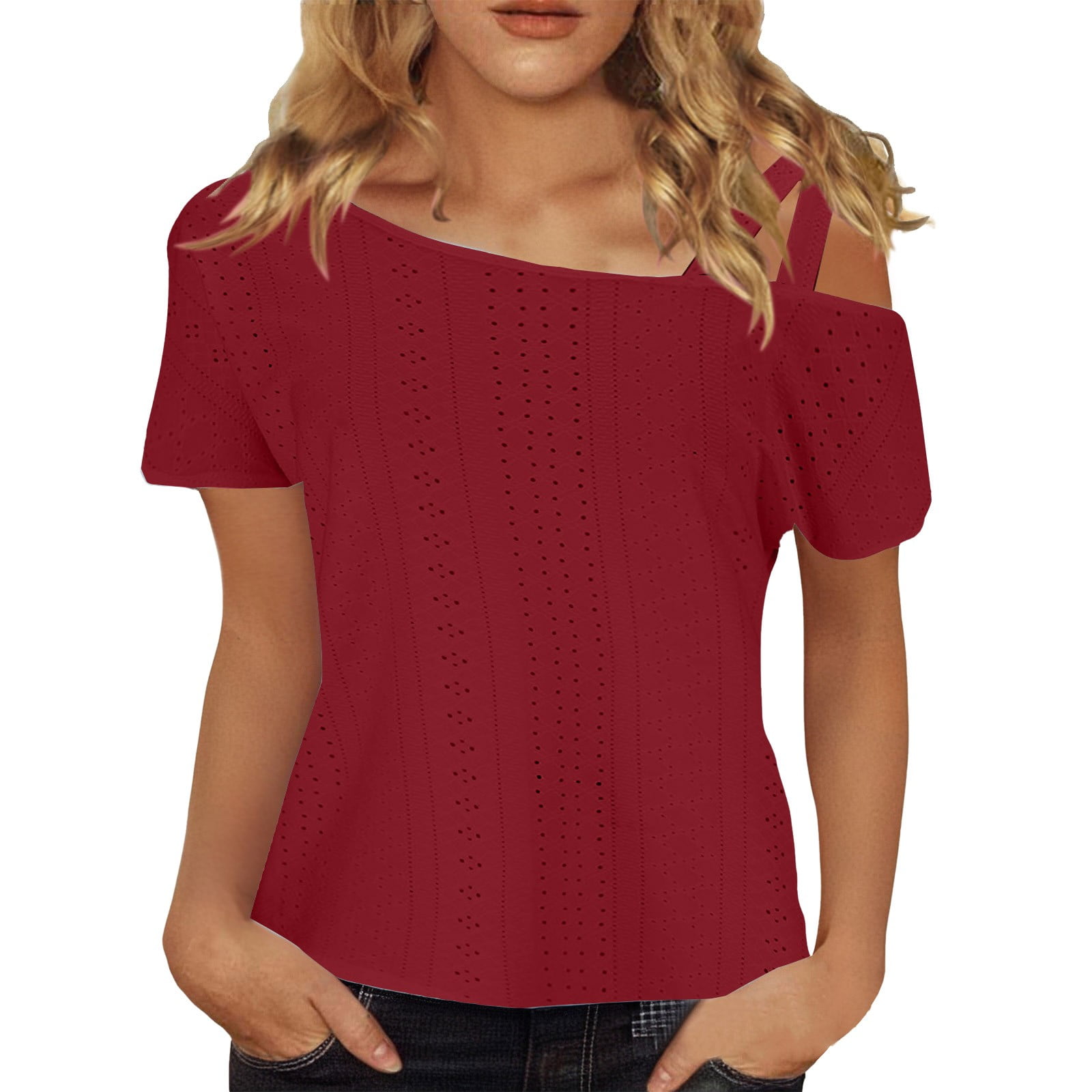 Yubnlvae Sexy Cold Shoulder Vacation Tops - One Shoulder Summer Blouses ...