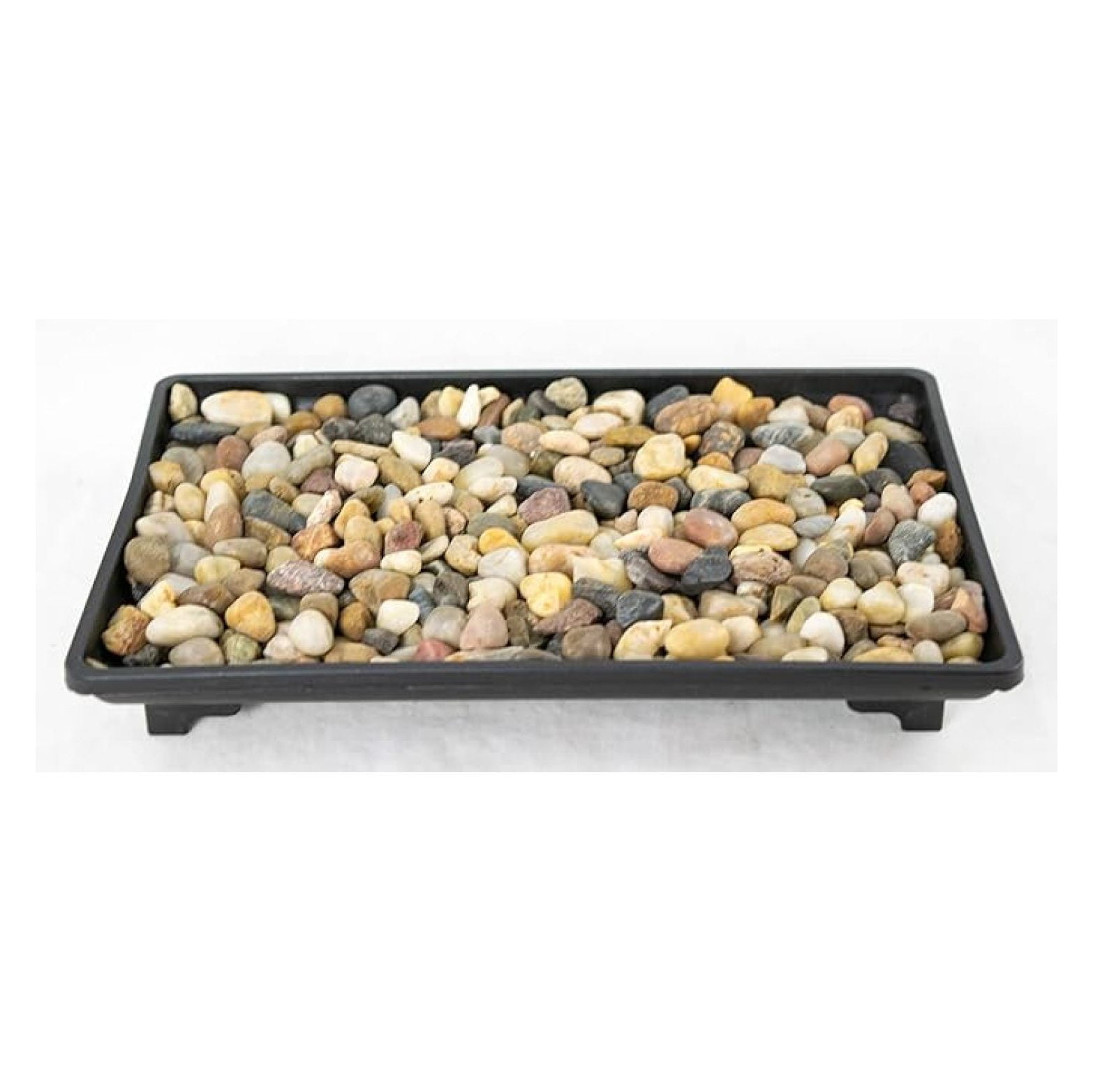 Yubonzai Plant Drip Tray - 9x6 Black Plastic Humidity Tray with Pebbles ...
