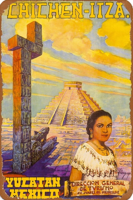 Yucatan Chichen-Itza Mexico Mexican Vintage Travel Advertisement Art ...