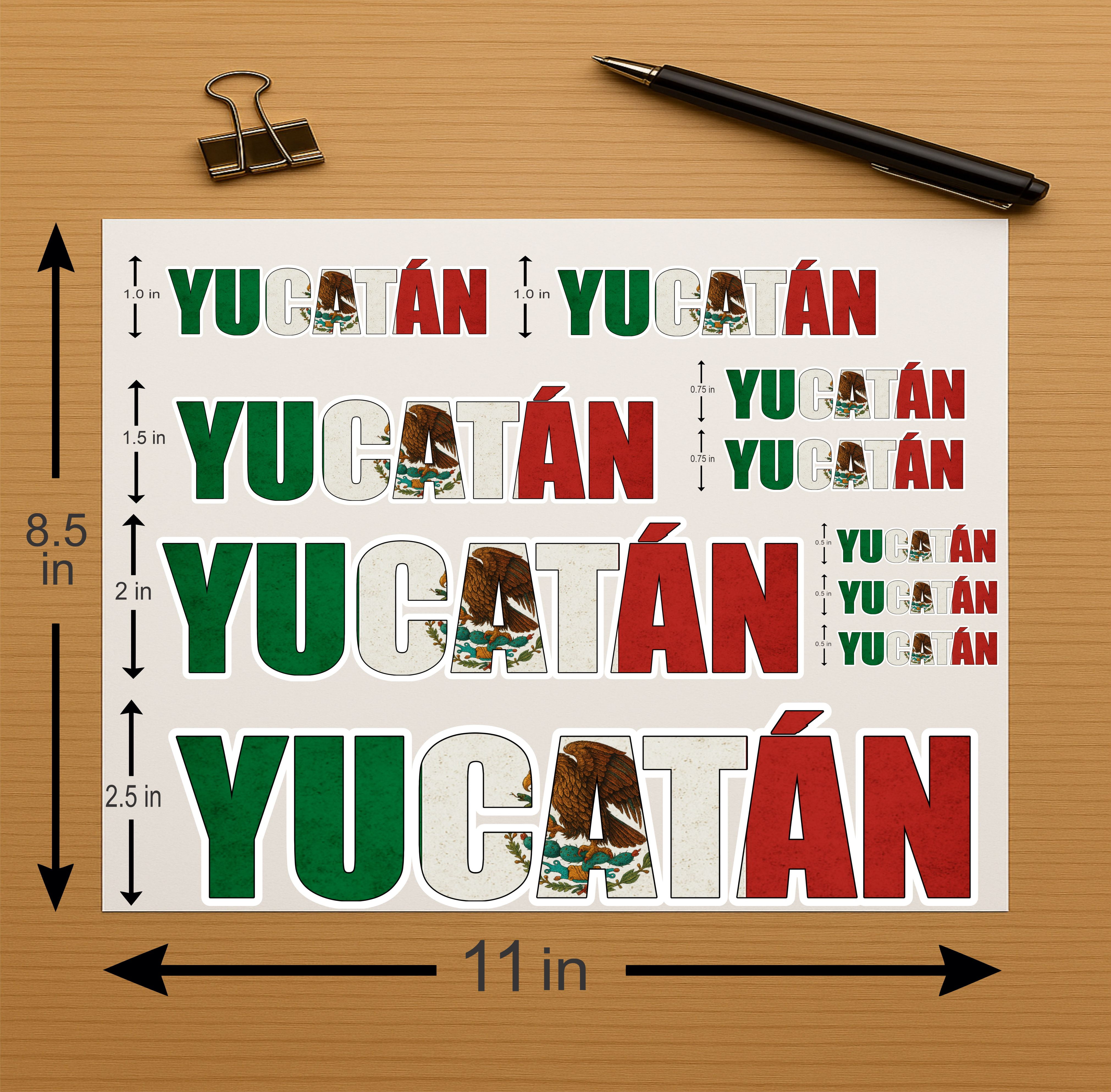 Yucatan Mexico Flag Letters Vinyl Sticker Decal Set – Full Color ...