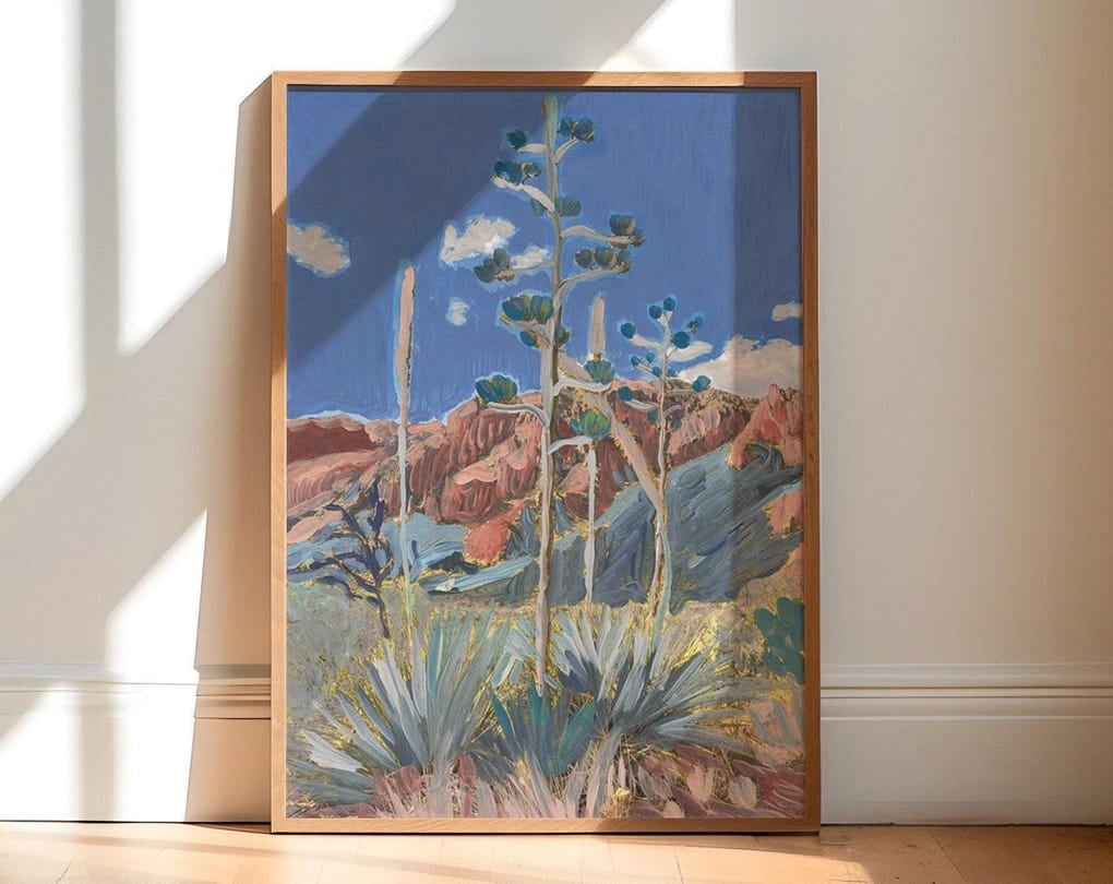 Yucca Art Print Big Bend Travel Poster National Park Wall Art Texas ...