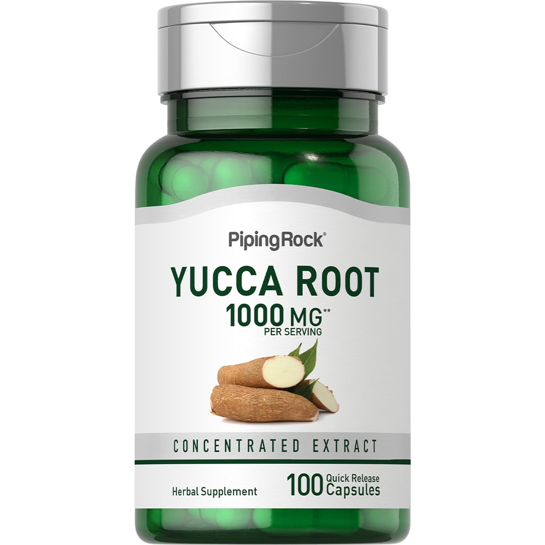 Piping Rock Yucca Root Capsules 500mg, 100 Count, Non-GMO, Gluten Free ...