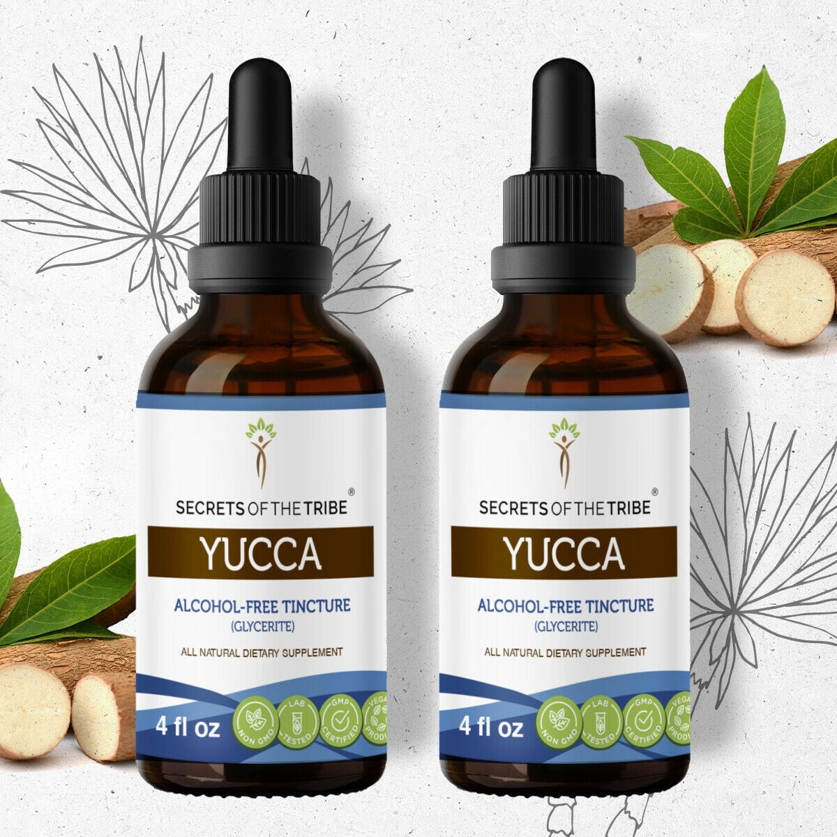 Secrets Of The Tribe Yucca Tincture Dietary Supplement, Natural Herbal ...