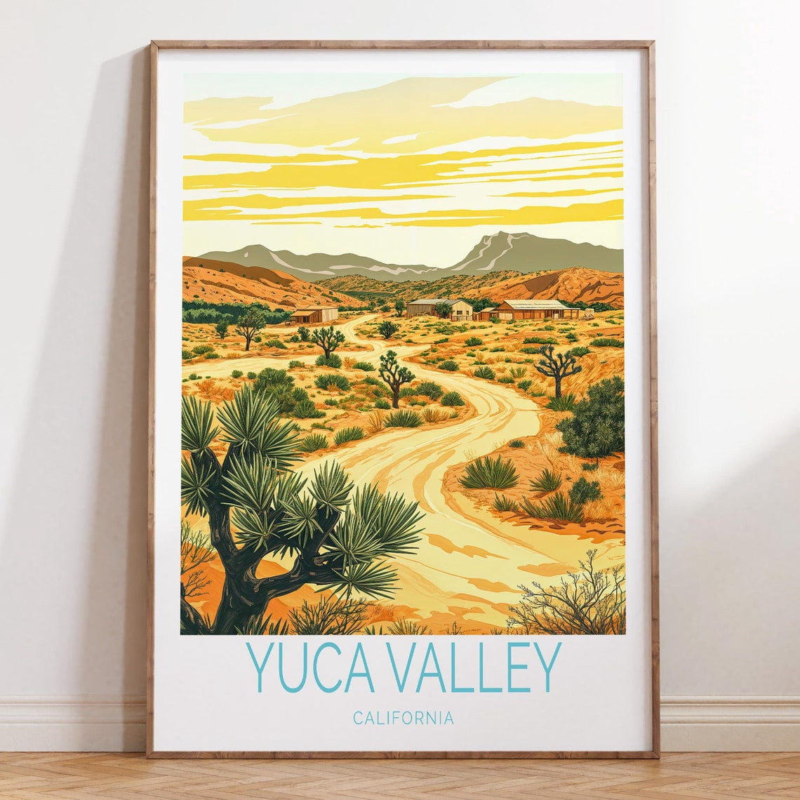 Yucca Valley California Poster, California Travel Wall Art, Yucca ...