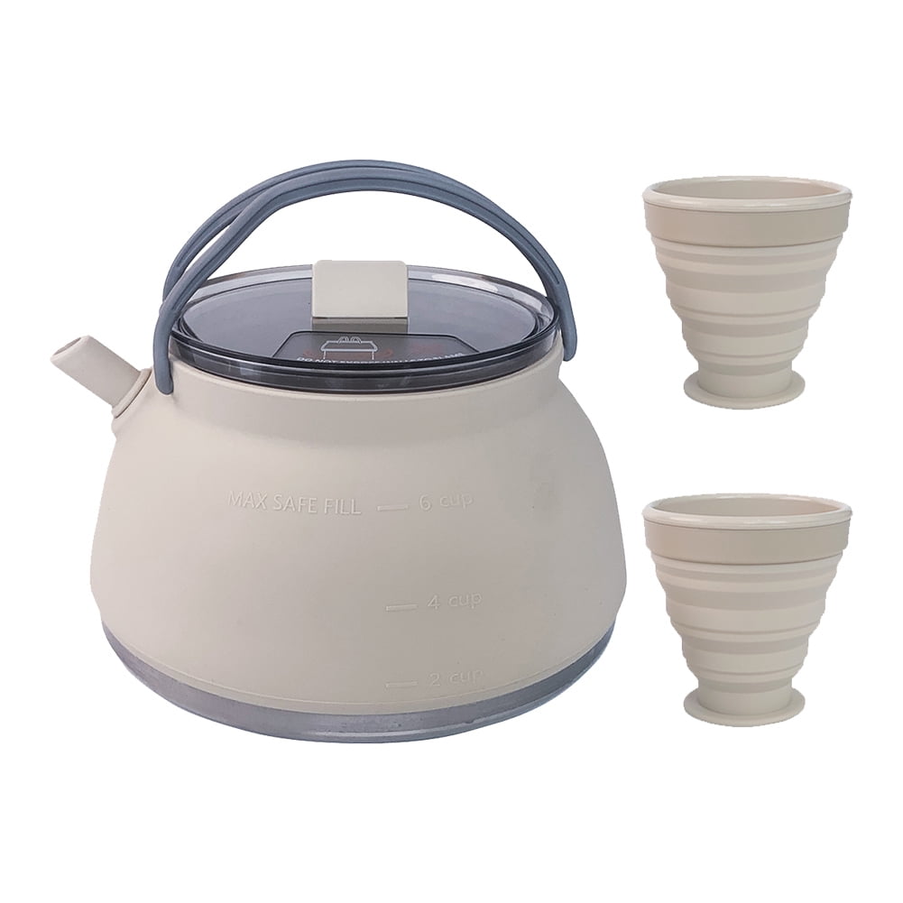 Yucurem 1.5L Silicone Kettle Outdoor Collapsible Kettle for Travel ...
