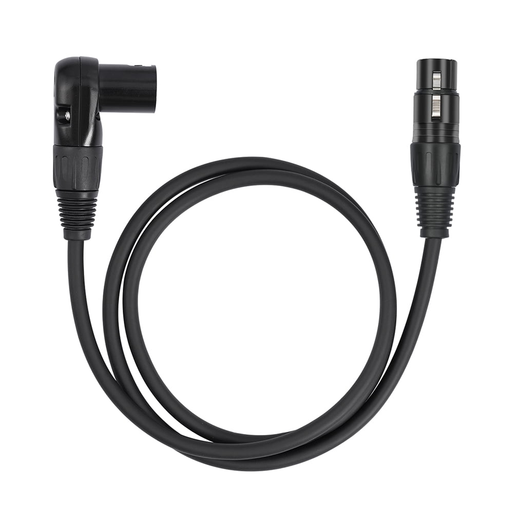 Yucurem 1.8 M Right Angle Xlr Male To Female 3 Pin Mic Cord 90-Degree ...