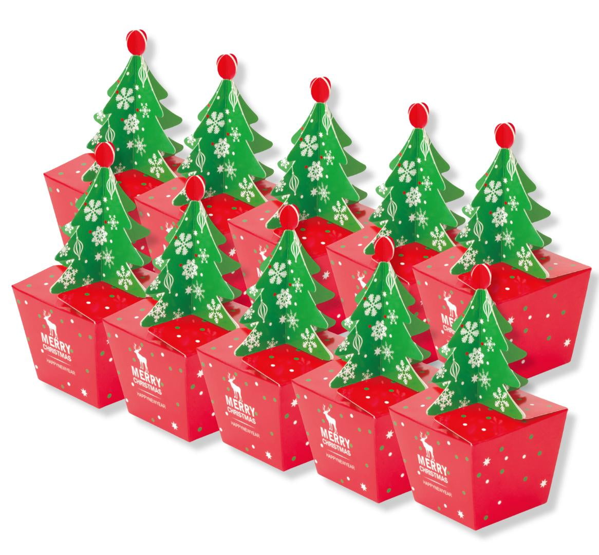 Yucurem 10 Pack Mini Christmas Treat Gift Boxes, 3D Small Christmas ...