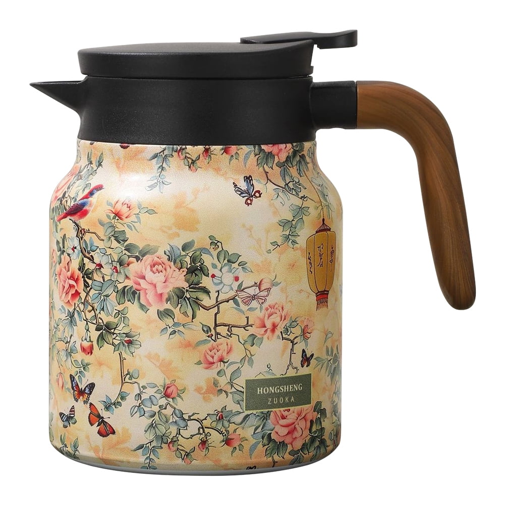 Yucurem 1000Ml Floral Pattern Teapot with Lid, Water Separation Coffee ...