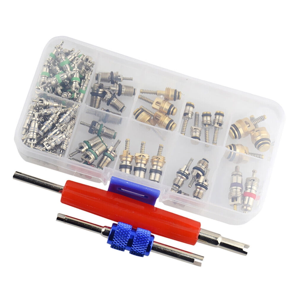 Yucurem 102Pcs AC Shrader Valve Core with Tool Air Conditioning ...