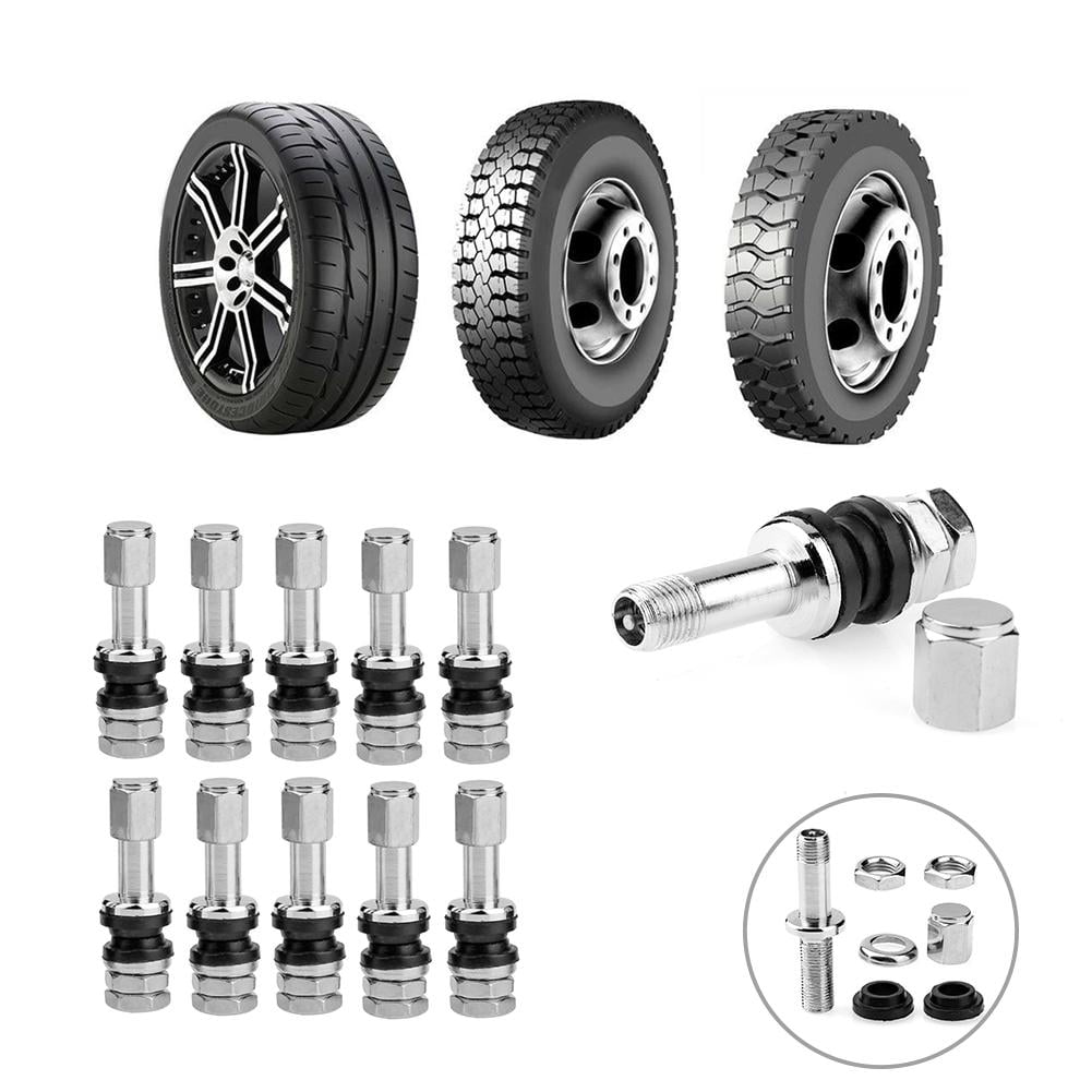 Yucurem 10pcs Universal Bolt-in Tubeless Wheel Tire Valve Stems with ...