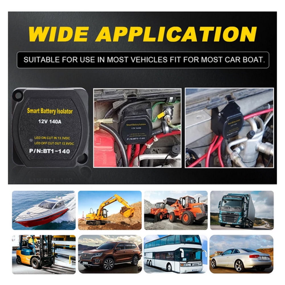 Yucurem 12V Battery Switch Sensitive 140 Amp Battery Isolator Kit for Boats Camper Truck ...