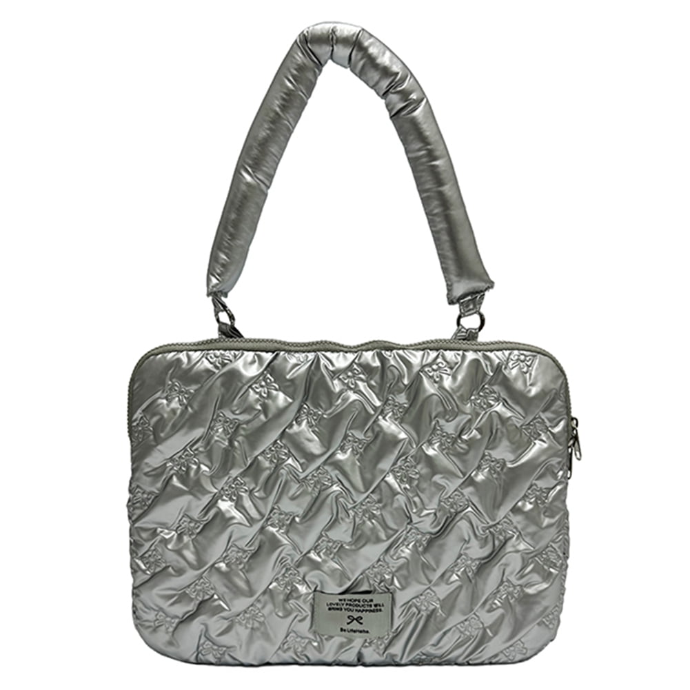 Yucurem 13 Inch Laptop Carrying Case Aesthetic Laptop Shoulder Bag For Women (Silver) Multi ...