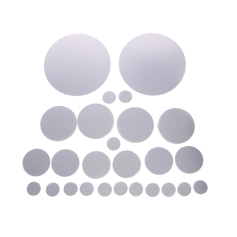 Yucurem 26pcs Decorative Mirrors Wall Stickers Silver Round Bedroom ...