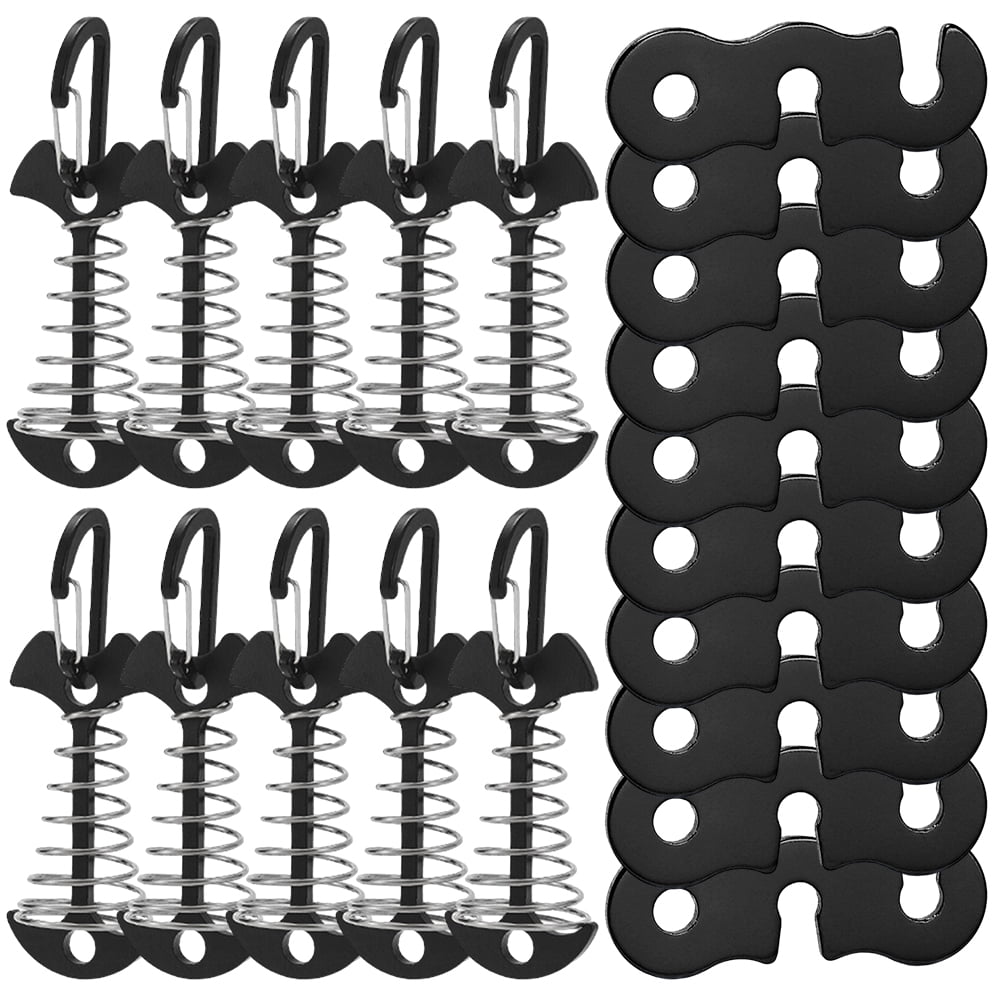 Yucurem 30pcs Cord Rope Buckle Fishbone Ground Nail Adjustable Spring ...