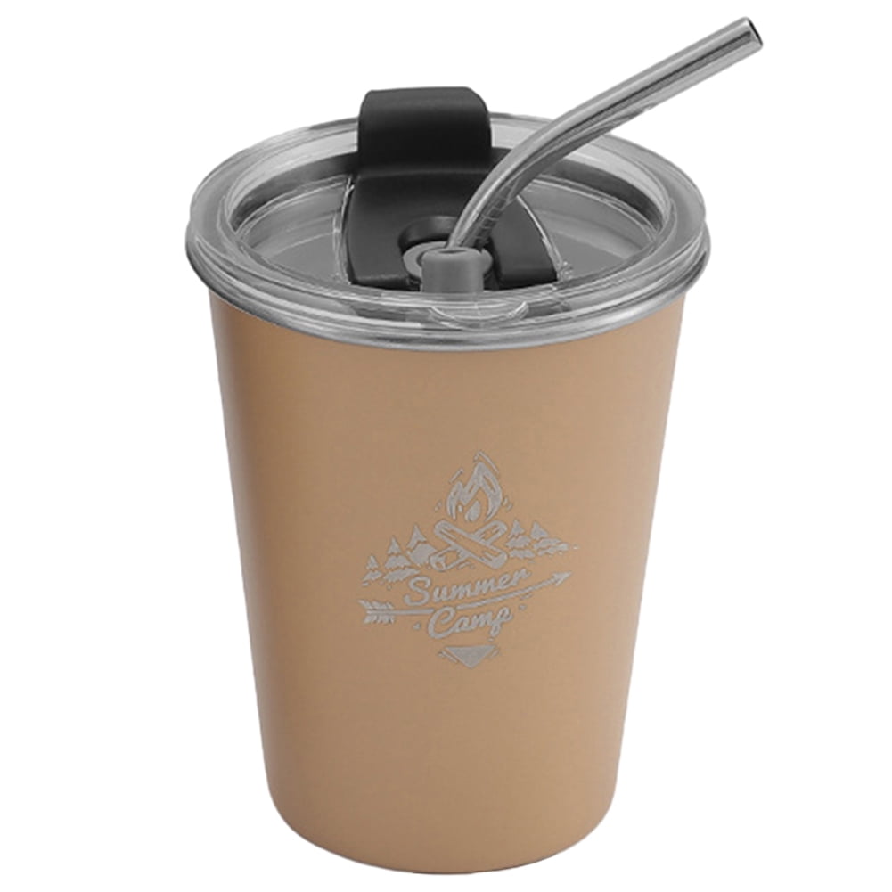 Yucurem 350ML Pint Cup with Lid and Straw Stainless Steel Drinking ...