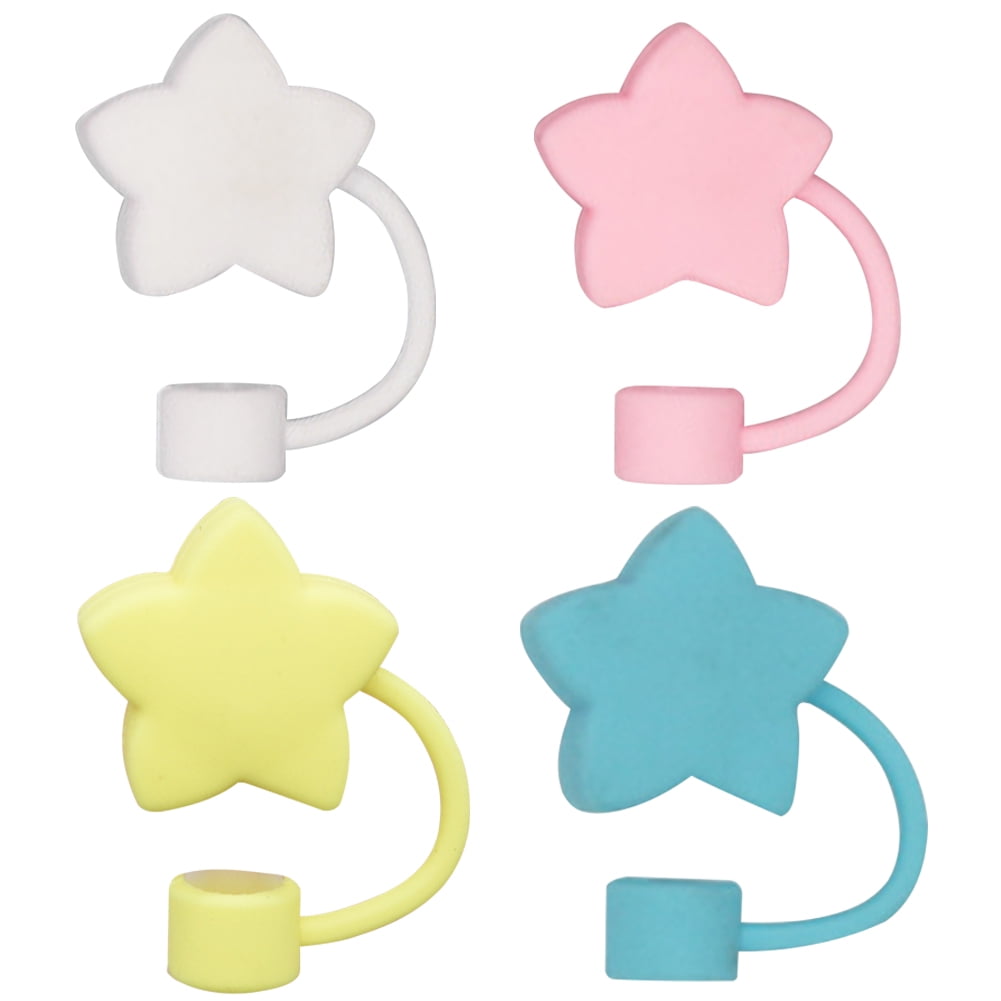 Yucurem 4Pcs Silicone Star Straw Covers 10mm Straw Toppers for 30/40 Oz ...