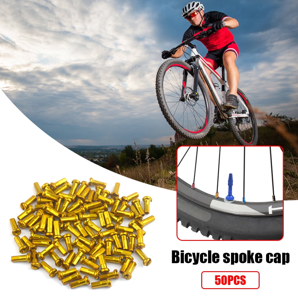 Yucurem 50pcs Metal Nipples for 14G 2mm Spokes Mountain Bike Cycling Parts (Gold) - Walmart.com