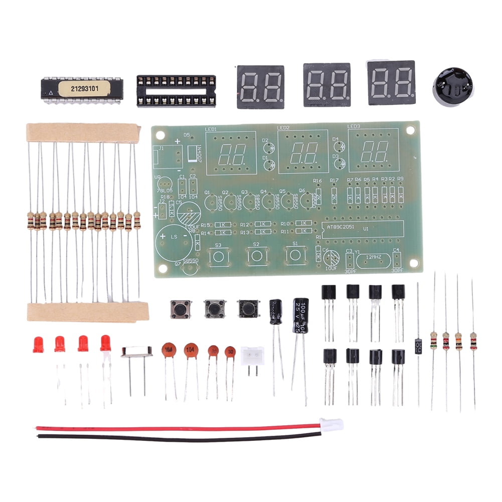 Yucurem AT89C2051 Digital Clock DIY Kit 6 Bits Digital LED Display ...