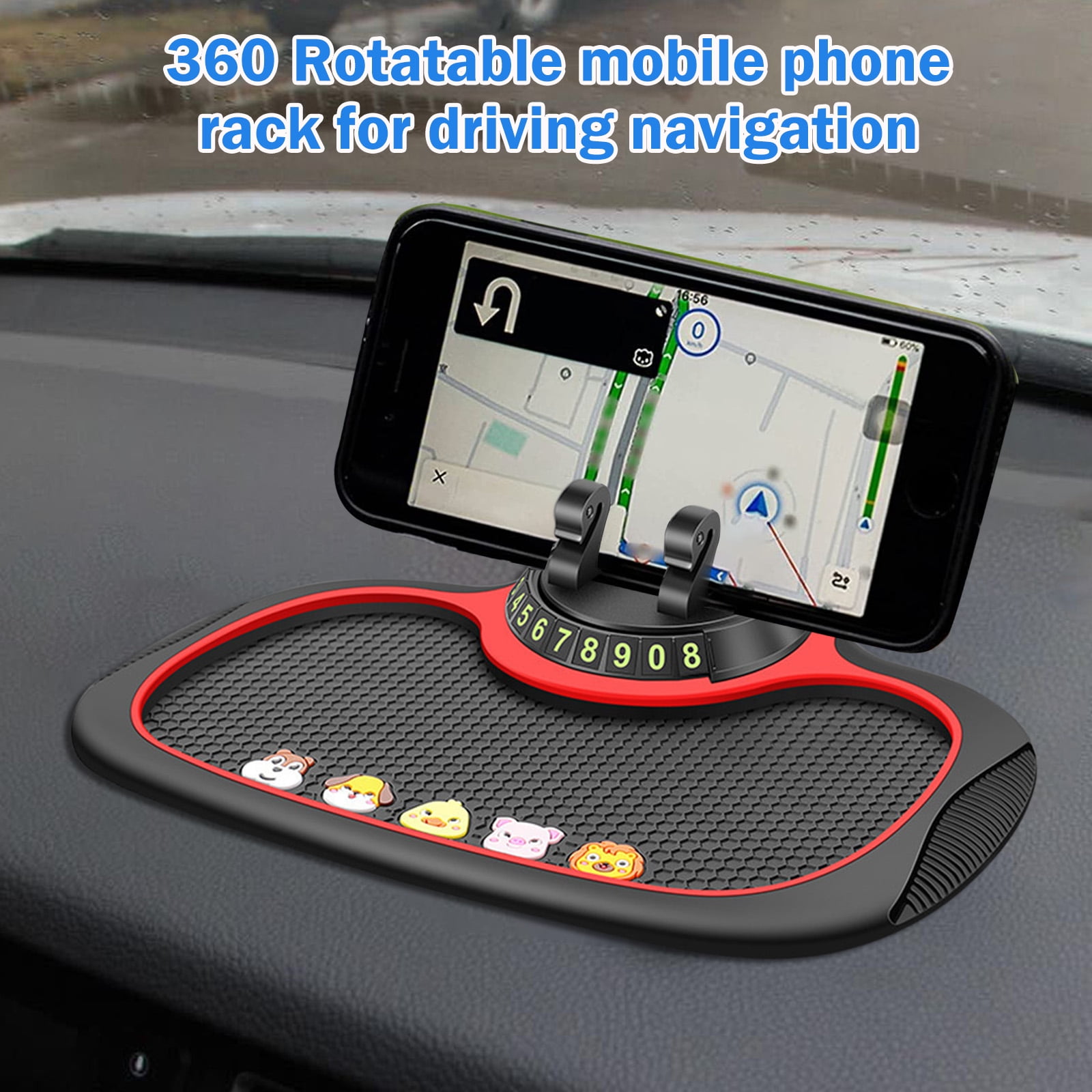 Yucurem Anti Slip Mat Dashboard Phone Mount Car Dash Accessories - 4 in ...