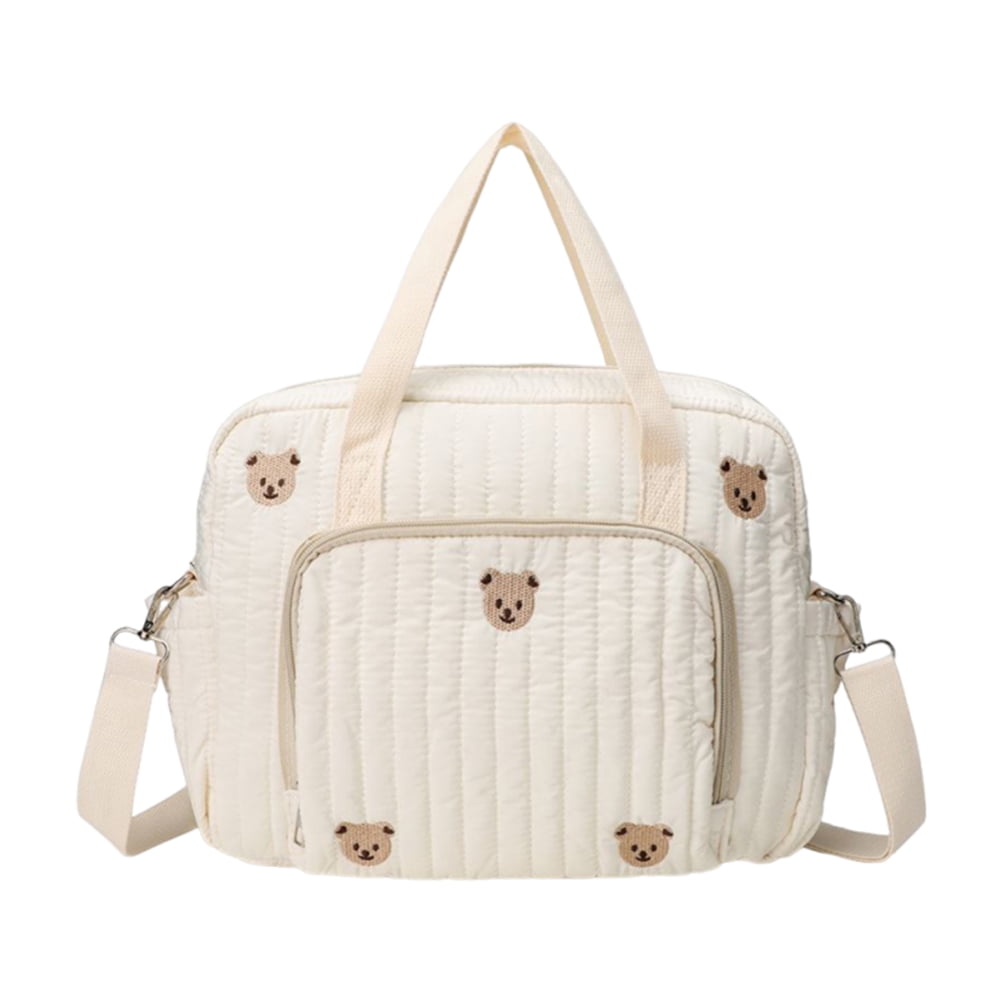 Yucurem Bear Quilted Baby Nappy Bag Travel Diaper Tote Cotton Crossbody ...