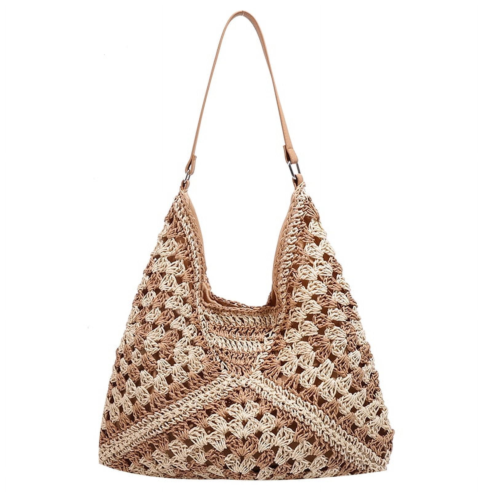 Yucurem Boho Woven Beach Shoulder Bag, Fishing Net Handbag, Large ...