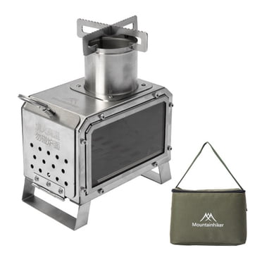 TOPTENG Portable Camping Tent Stove, Outdoor Wood Heater with 3 Chimney ...