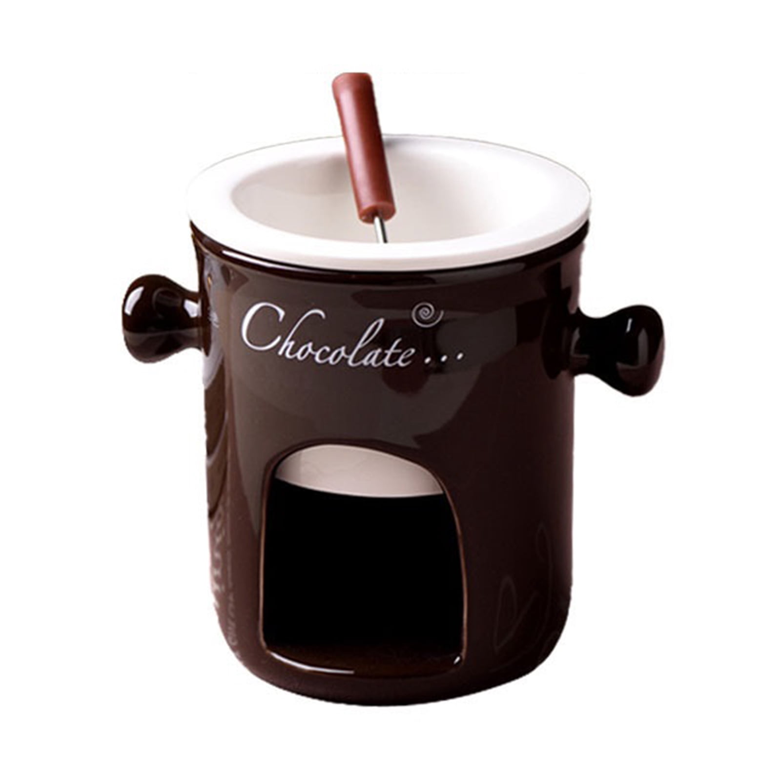 Yucurem Chocolate Fondue Mug with Fork, 280ML Personal Chocolate ...