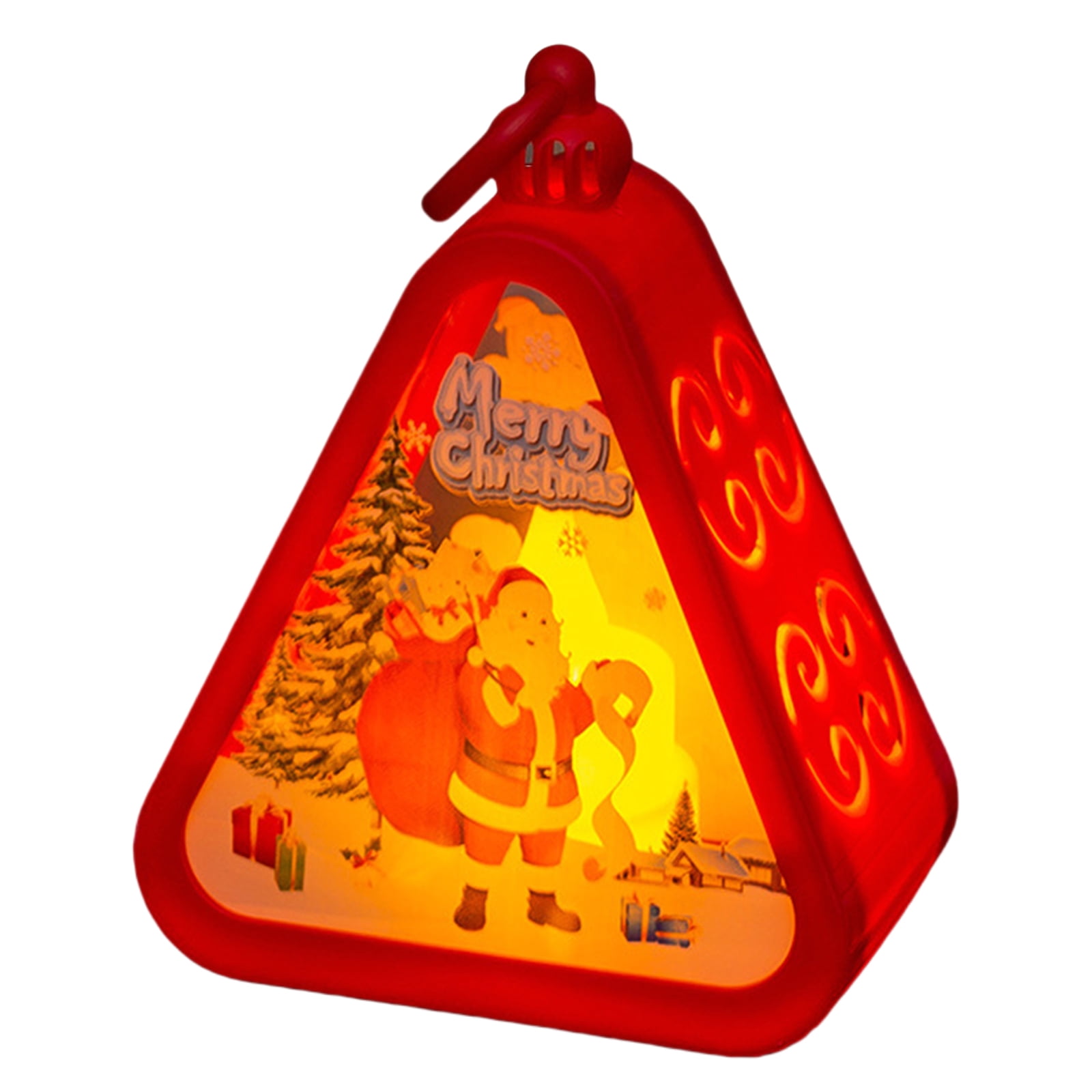 Yucurem Christmas Hanging Triangle Lantern with LED Lights, Light Up ...