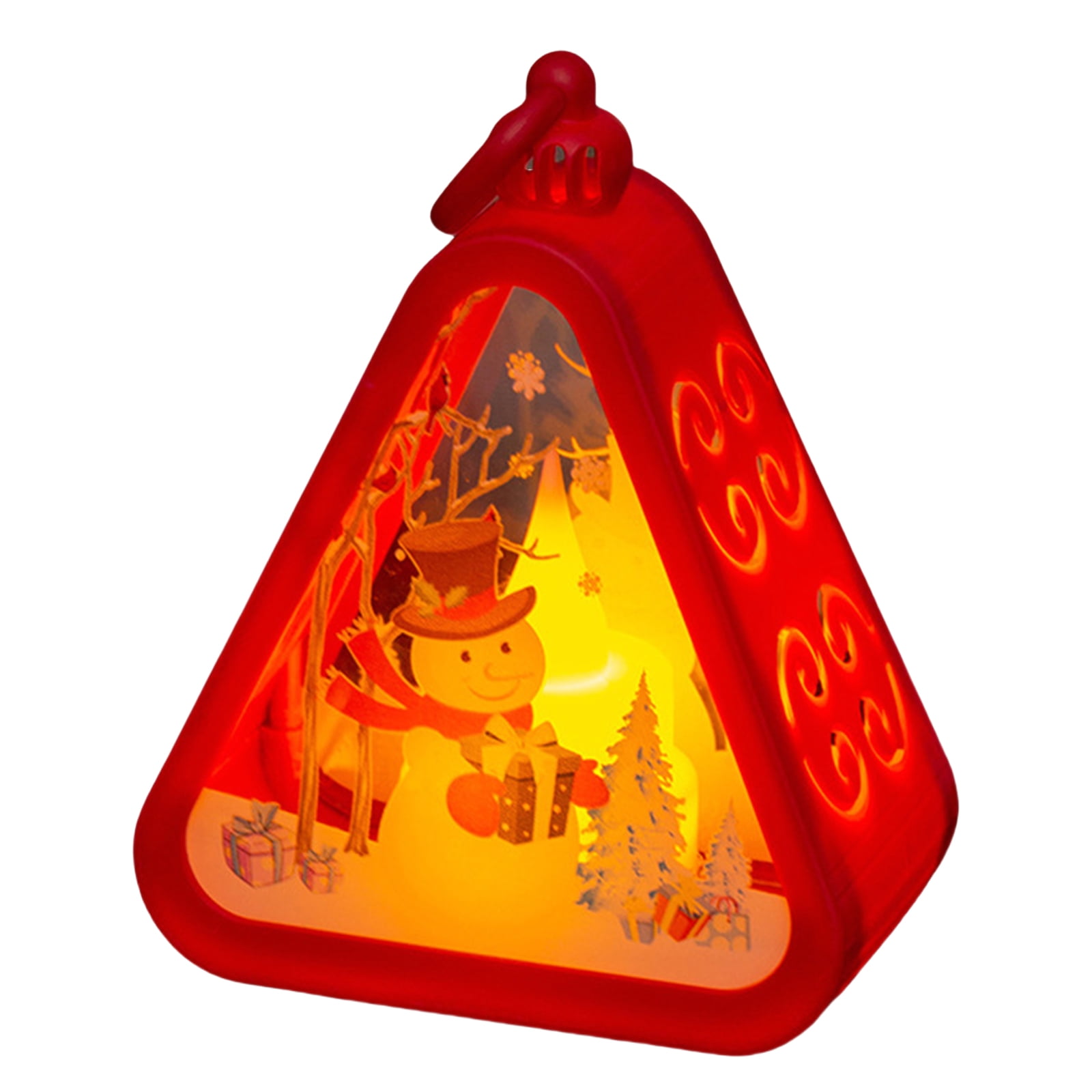 Yucurem Christmas Hanging Triangle Lantern with LED Lights, Light Up ...
