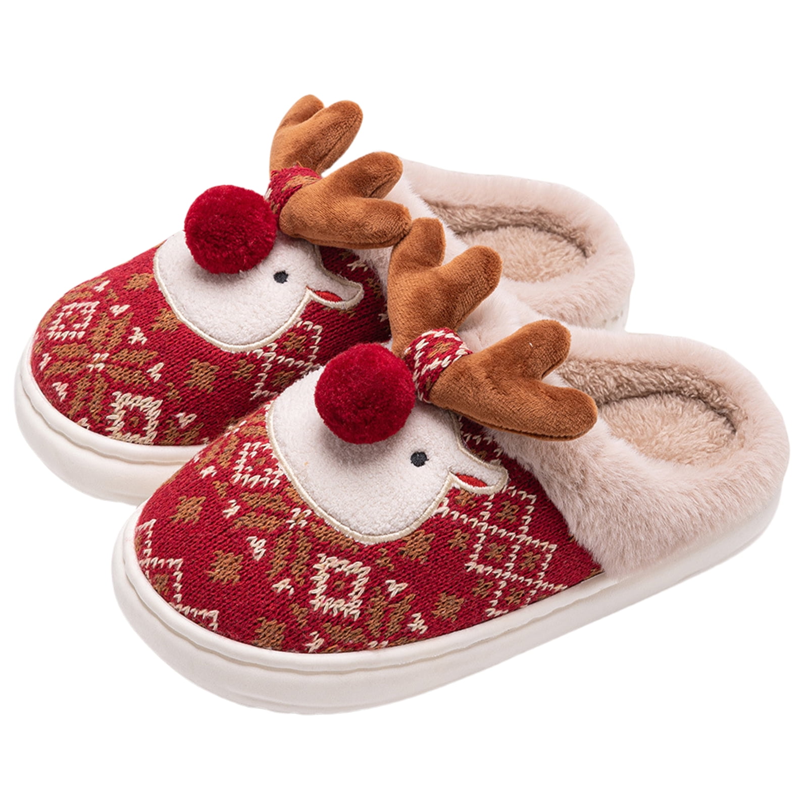 Yucurem Christmas Slippers for Women, Winter Cartoon Cute Fluffy Home ...