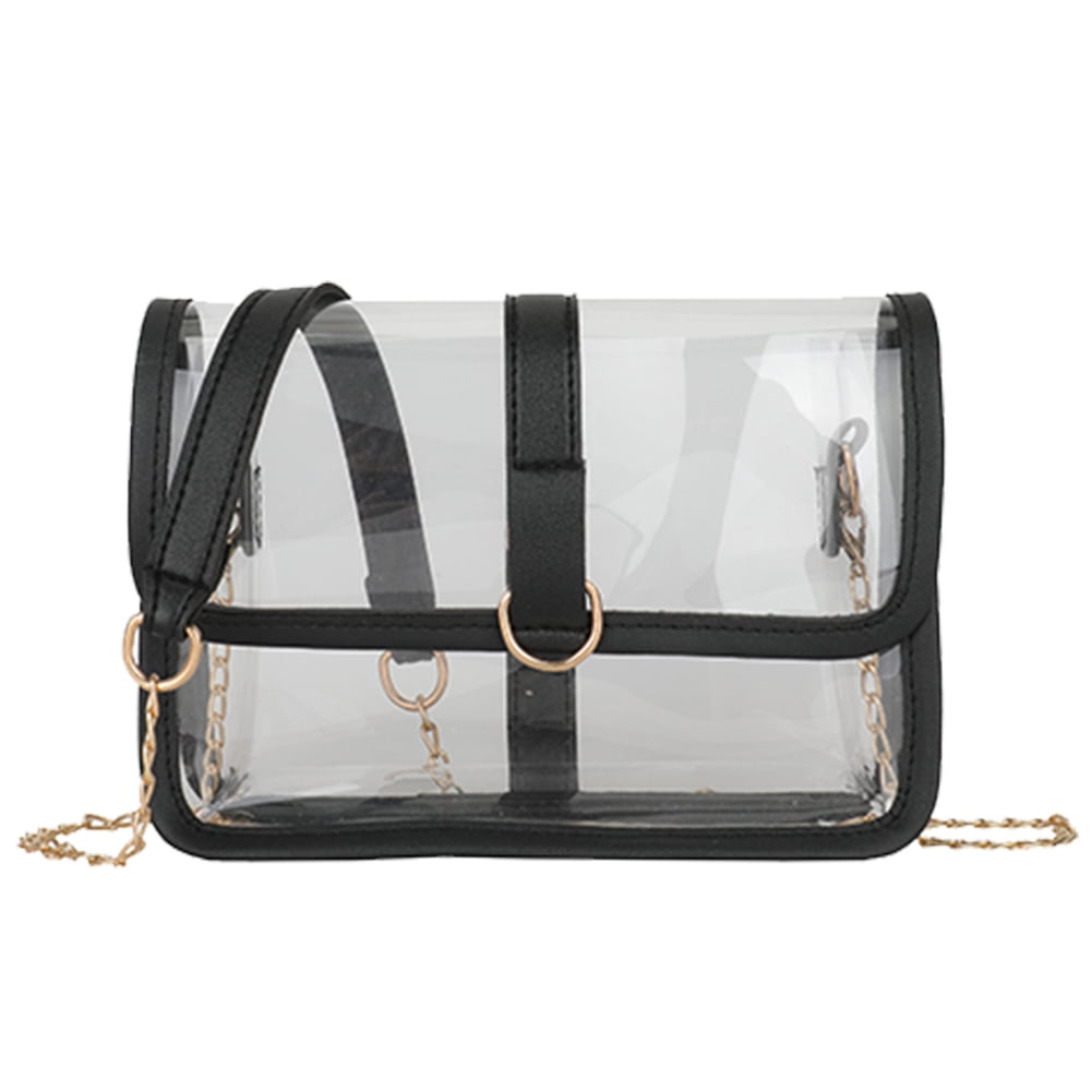 Yucurem Clear Chain Bag Detachable Strap Satchel Bag Hobo Clutch For ...