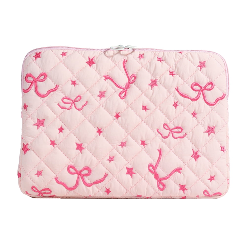 Yucurem Cute Bow Laptop Bag Quilted Portable Laptop Case For 13 Inch ...