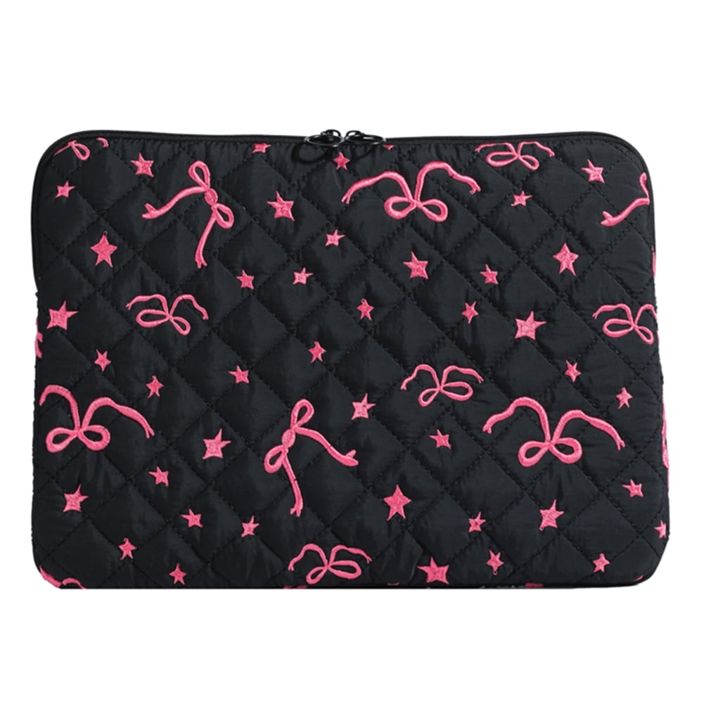 Yucurem Cute Bow Laptop Bag Quilted Portable Laptop Case For 15 Inch ...