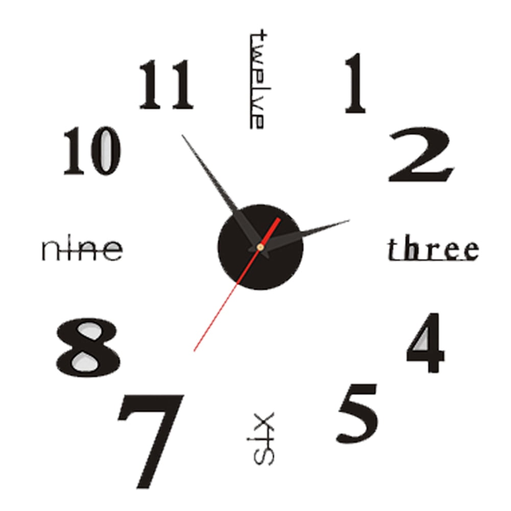 Yucurem DIY Wall Clock Modern Simple Acrylic Adhesive Clocks Home Decor ...