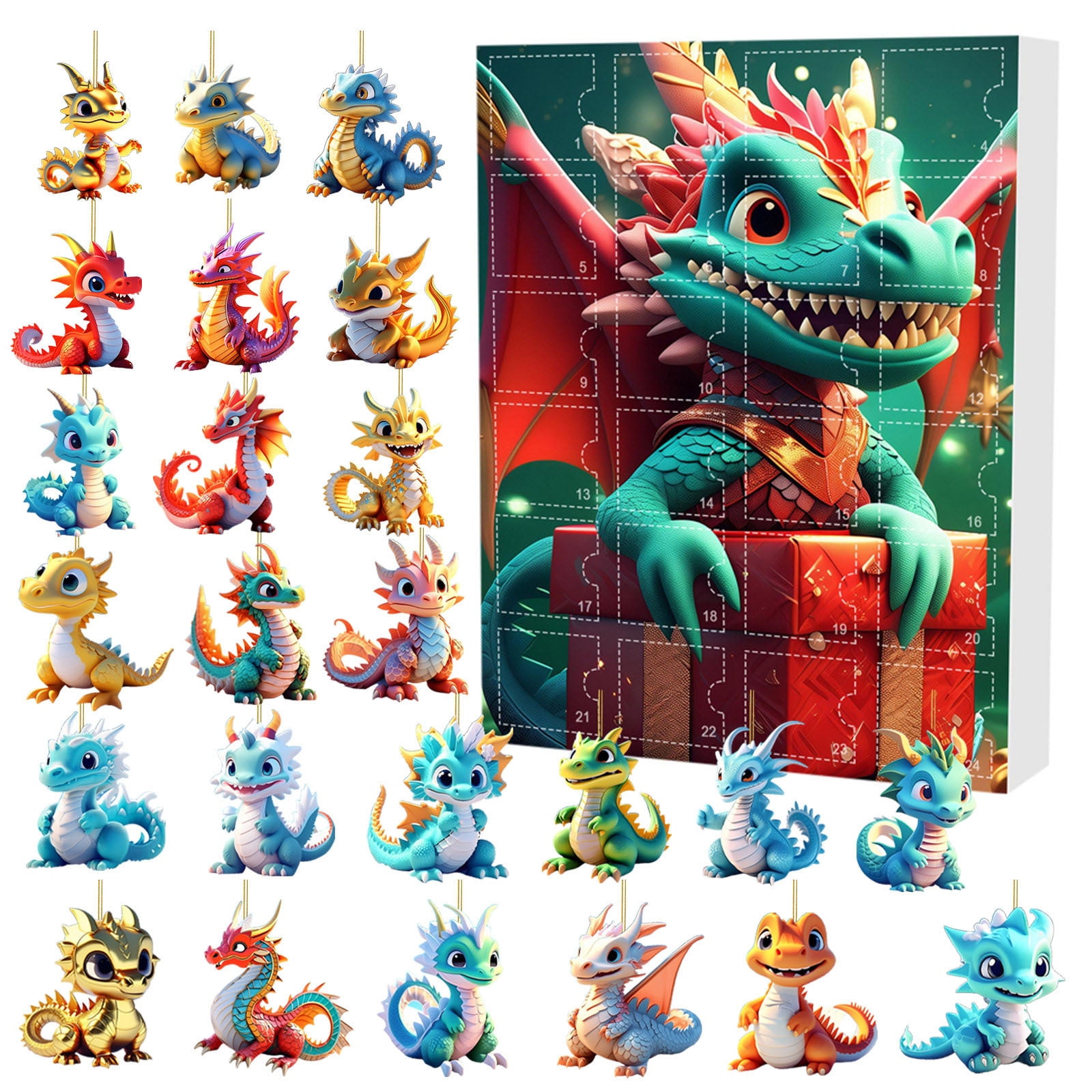 Yucurem Dragon Advent Calendar 2025 With 2D Acrylic Dragon Ornaments ...