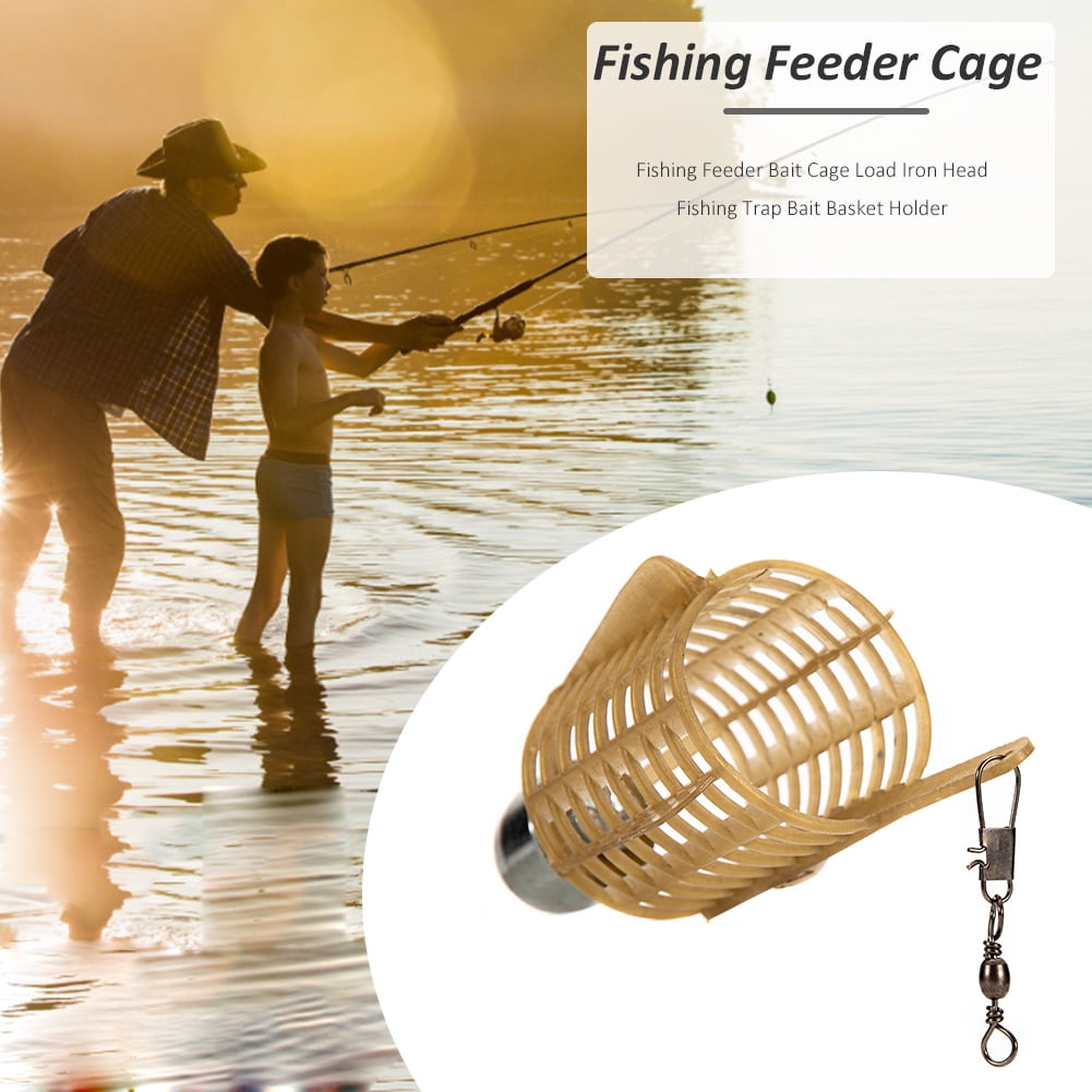 Yucurem Fishing Feeder Bait Cage Load Iron Head Fishing Trap Basket ...