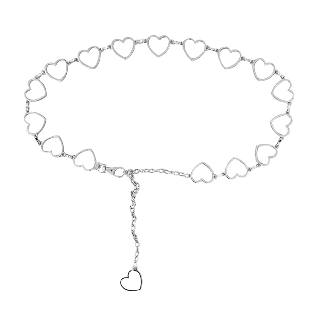 Yucurem Heart Shaped Waist Chain Women Men Pants Belt Chains (Single ...