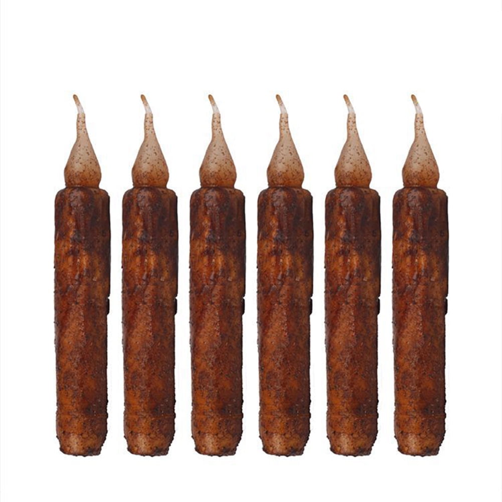 Yucurem Led Flameless Taper Candles Real Wax Hand Dipped Primitive ...