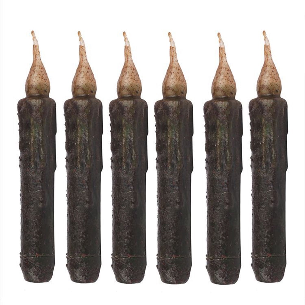 Yucurem Led Flameless Taper Candles Real Wax Hand Dipped Primitive ...