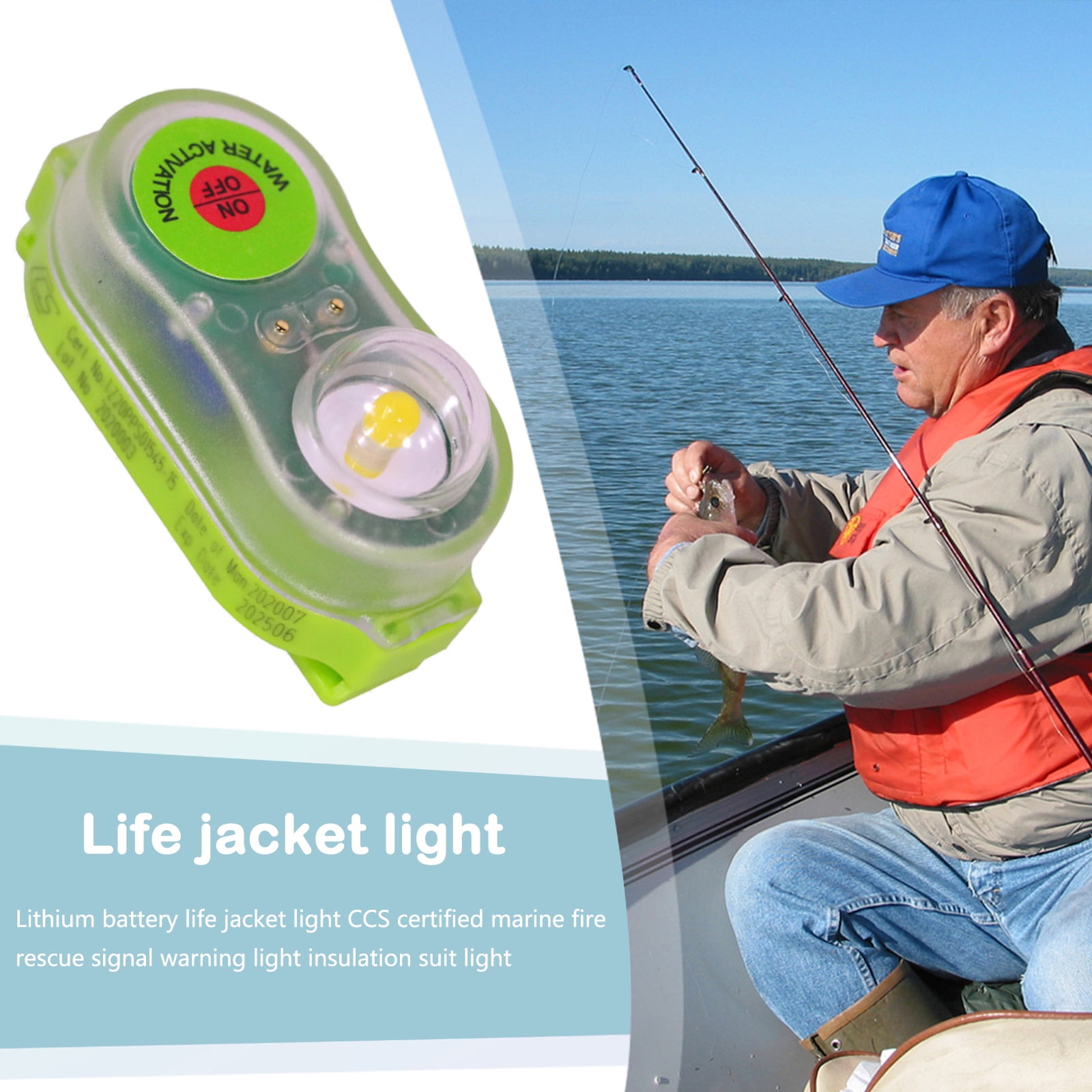 Yucurem Life Jacket Light LED Self-Lighting Life Saving Conspicuous ...