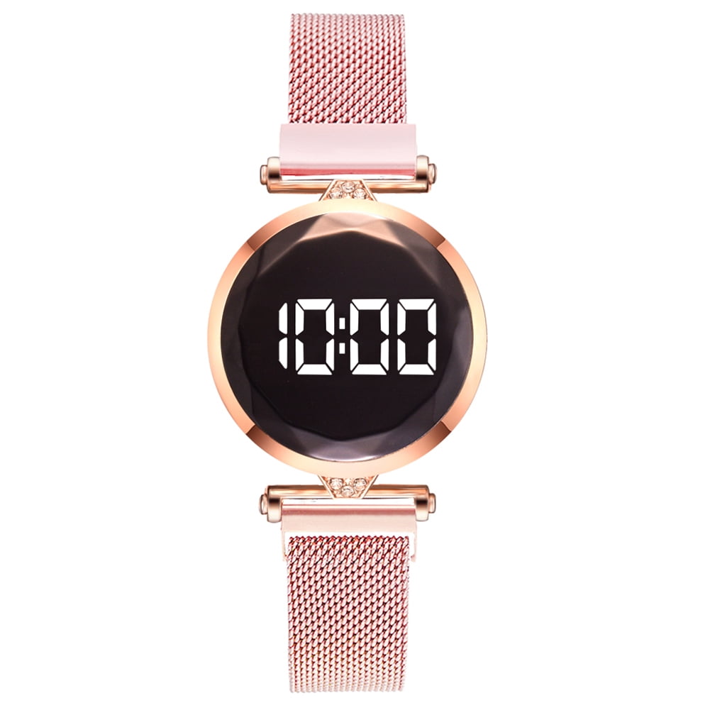 Yucurem Mesh Band LED Digital Magnet Buckle Quartz Watch Female Jewelry ...