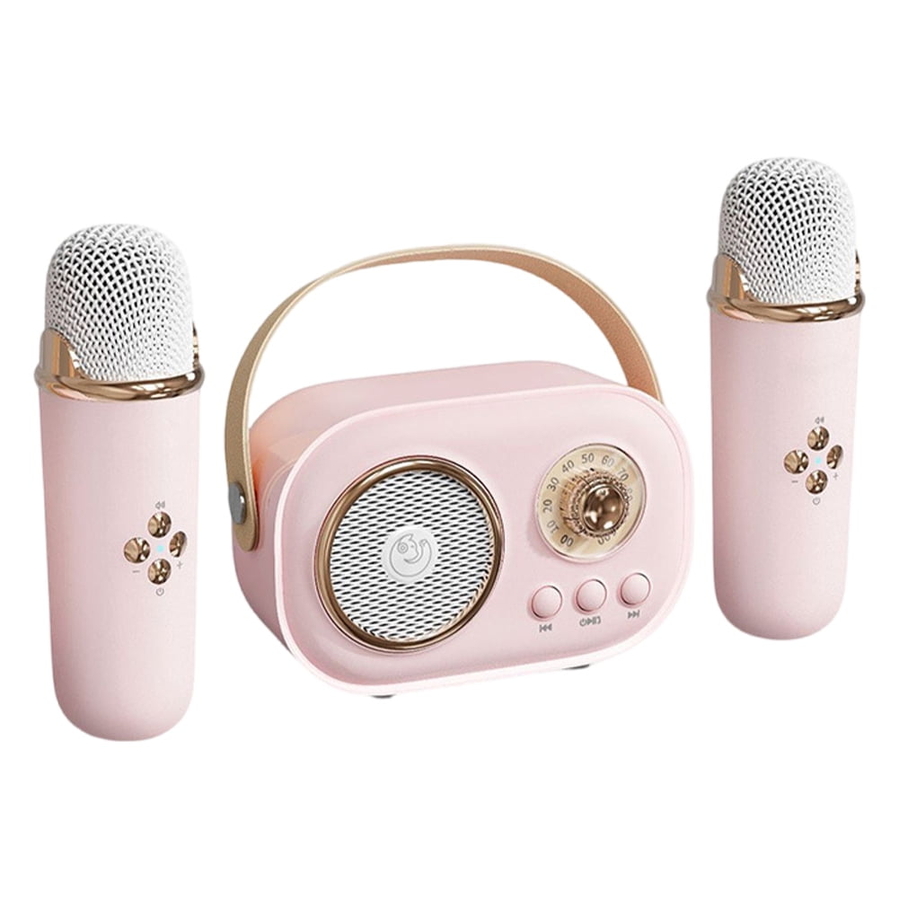 Yucurem Mini Karaoke Machine with 2 Mic Portable Bt Speaker for and ...