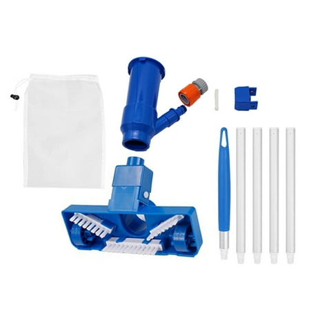 Luxmo Portable Pool Vacuum Jet Cleaner with 5-Pole, 3 Brushes, Mesh Bag ...