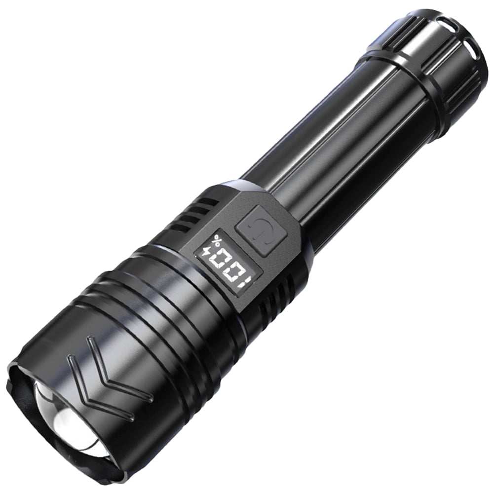 Yucurem Powerful Flashlight Usb Charging Zoomable Power Display Camping ...