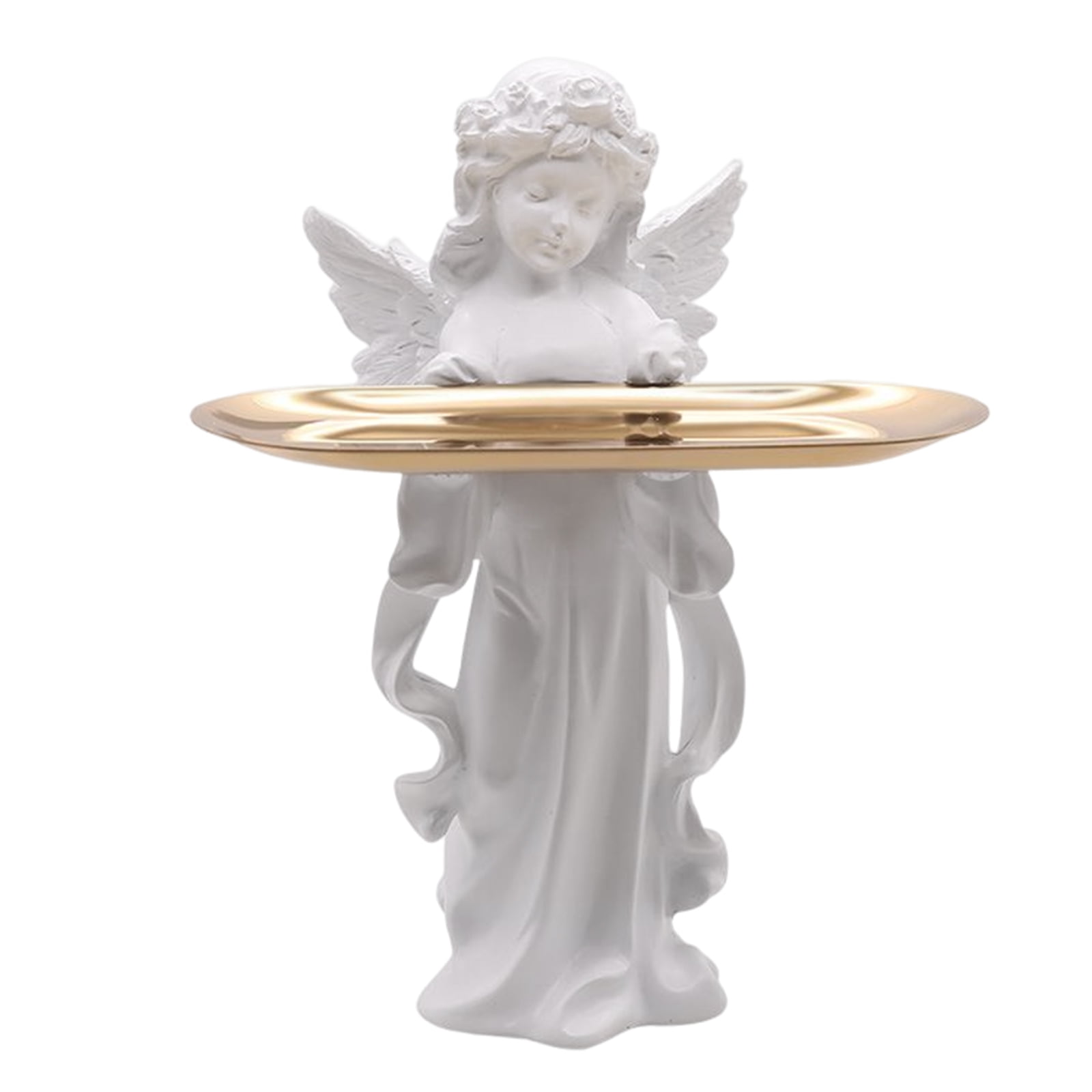 Yucurem Resin Nordic Angel Statue Jewelry Tray Entrance Key Storage ...