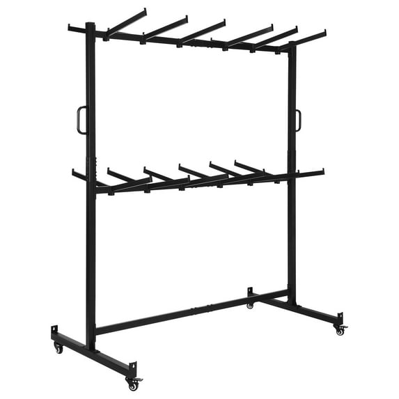 Yucurem Two Tier Folding Chair Cart, Hanging Foldable Seats Wheeled ...