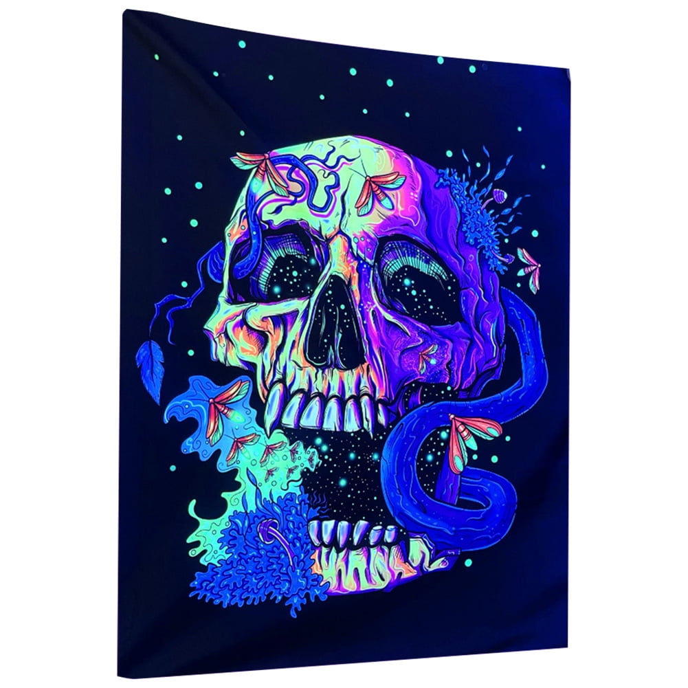 Yucurem UV Reactive Trippy Wall Poster 51in X 59in Skeleton Wall ...