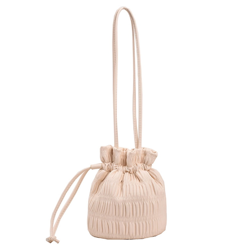 Yucurem Women Bucket Bag Drawstring Hobo Bag Pleated Shopping Bag ...