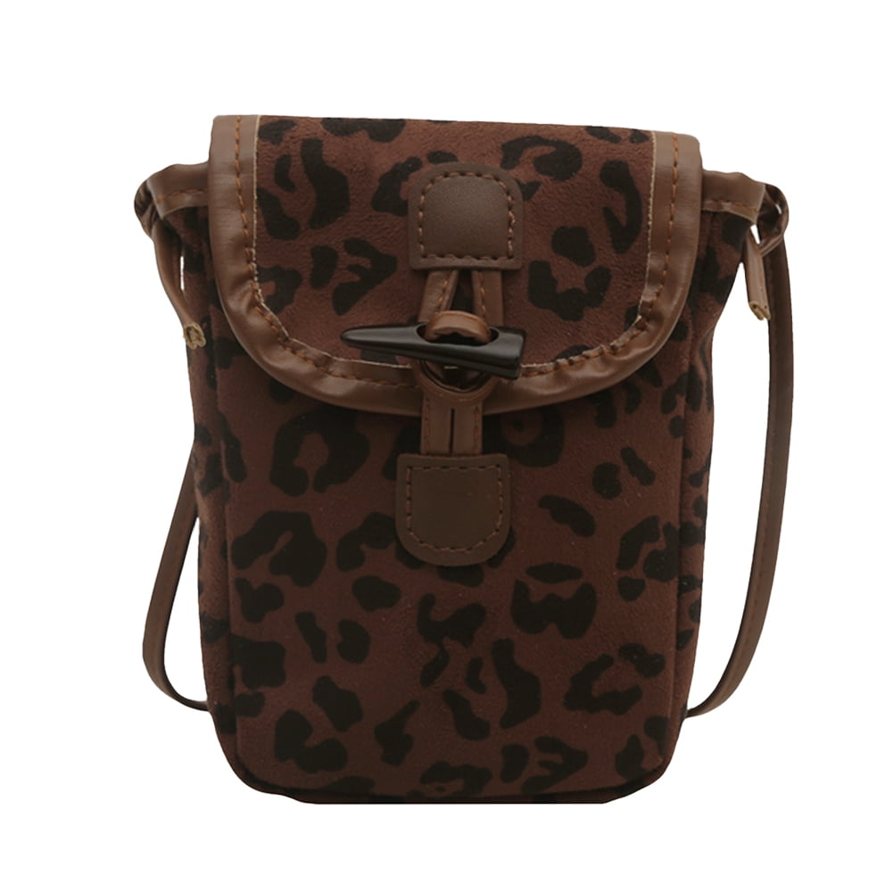 Yucurem Women Leopard Print Crossbody Bag - Fashion PU Leather Shoulder ...